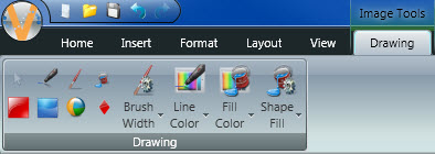 Image Tools: Drawing Tab
