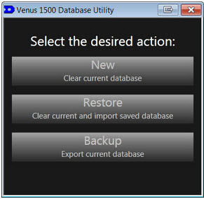 Venus 1500 Version 4 Database: Transferring
