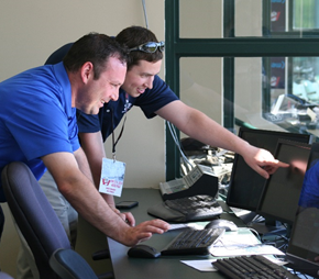 How do I securely transfer content to my Daktronics system?