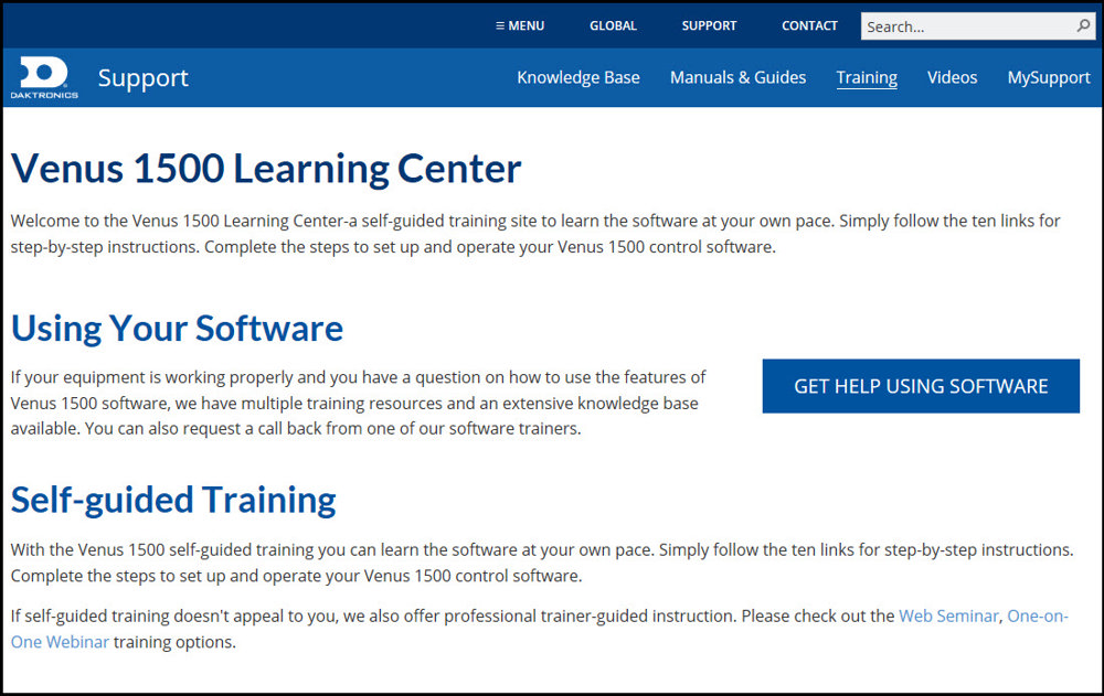 Take a Tour of the Venus® 1500 Learning Center