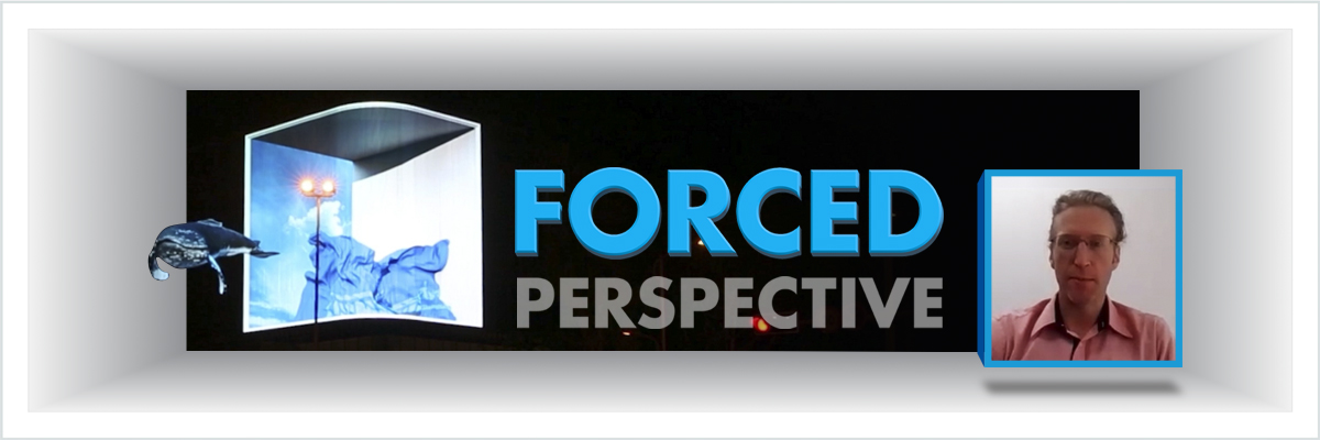 It looks 3D. It’s called forced perspective.